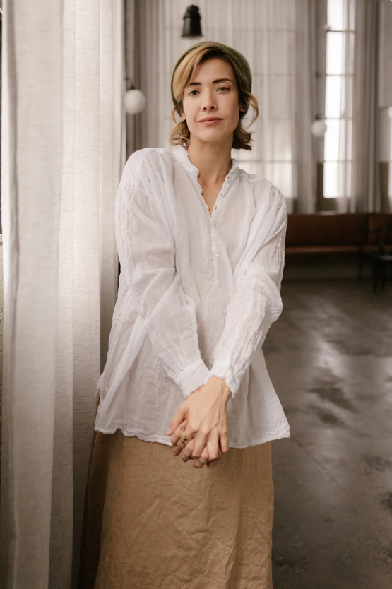 Metta Hill Shirt Cotton Voile - White – Lily Pond