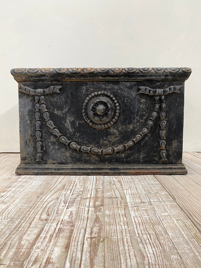 Antique French Extra Large Black Garland Planter – Lily Pond Antique French Extra Large Black Garland Planter – Lily Pond