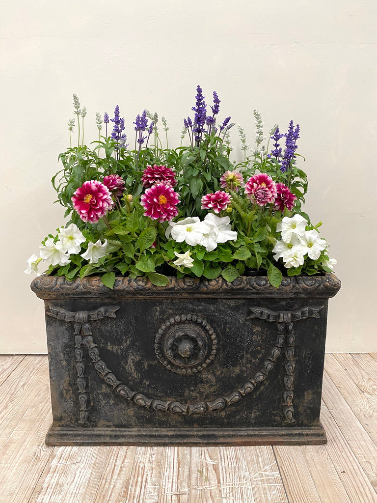 Antique French Extra Large Black Garland Planter – Lily Pond Antique French Extra Large Black Garland Planter – Lily Pond