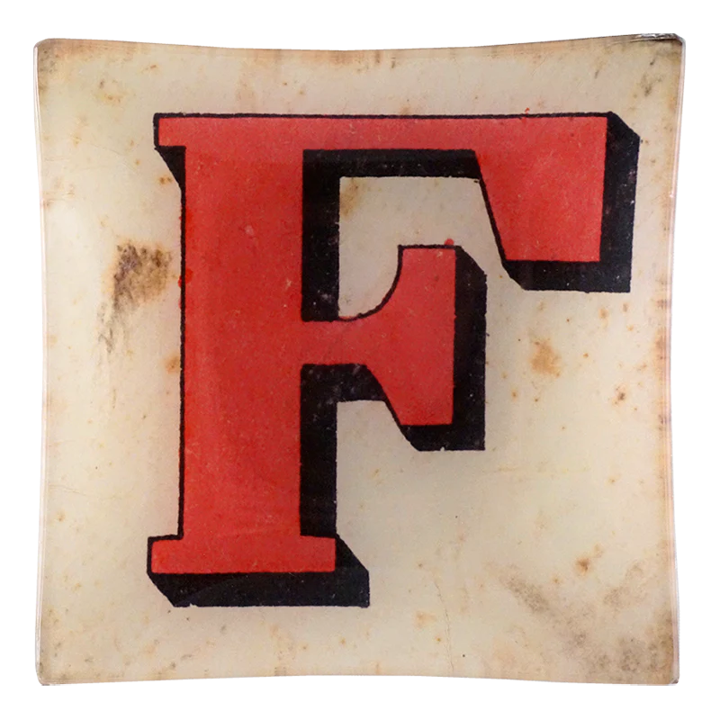 John Derian 'Block Letter F' Square Tray – Lily Pond