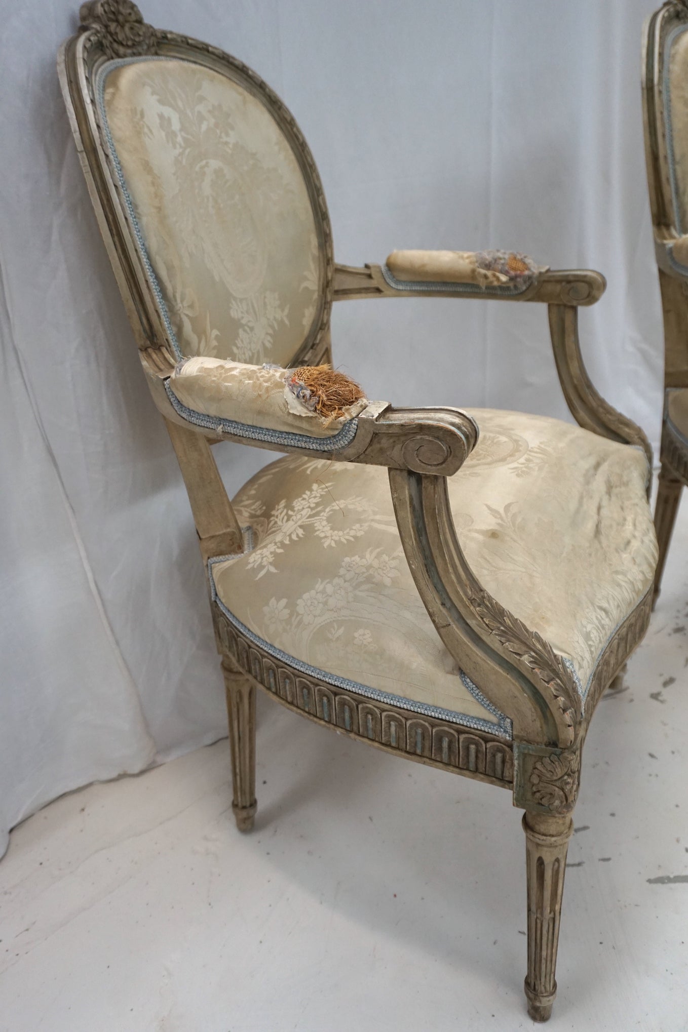 Pair of Antique French Upholstered Chairs – Lily Pond