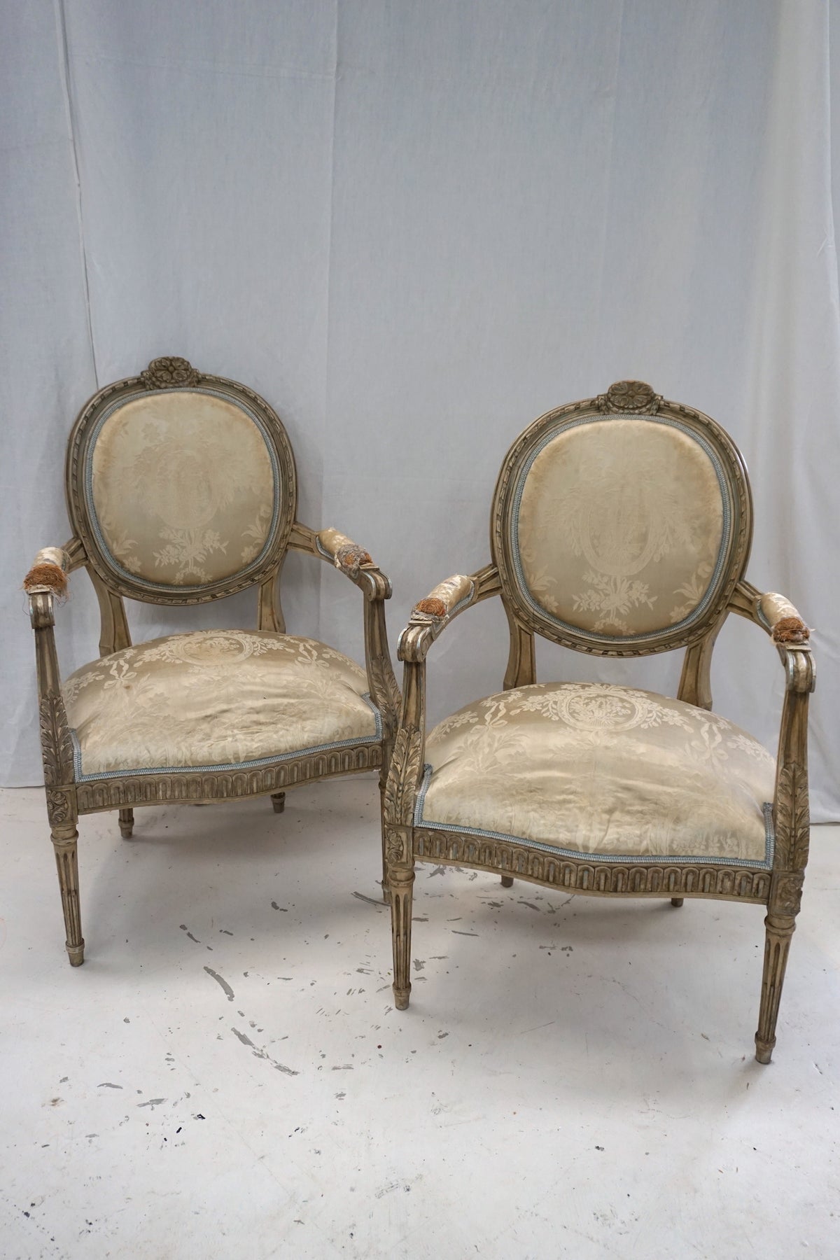 Pair of Antique French Upholstered Chairs – Lily Pond